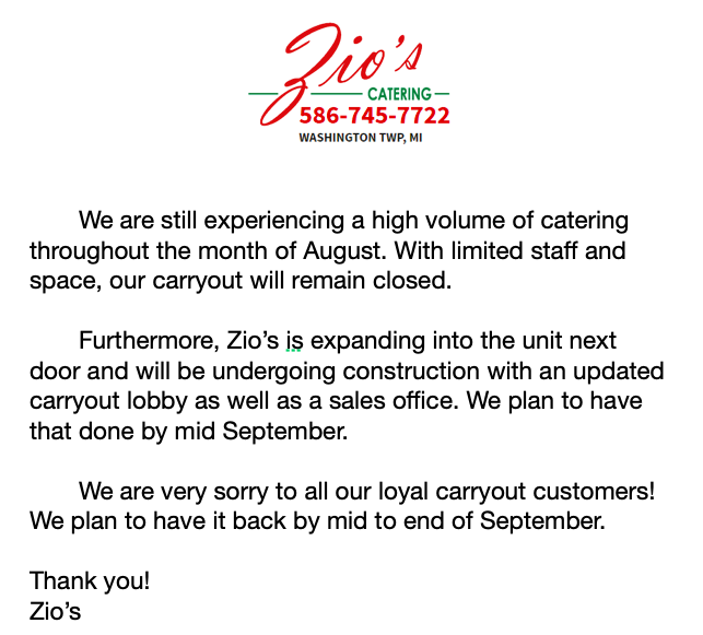 Zio's Catering | Metro Detroit's Favorite Catering Company